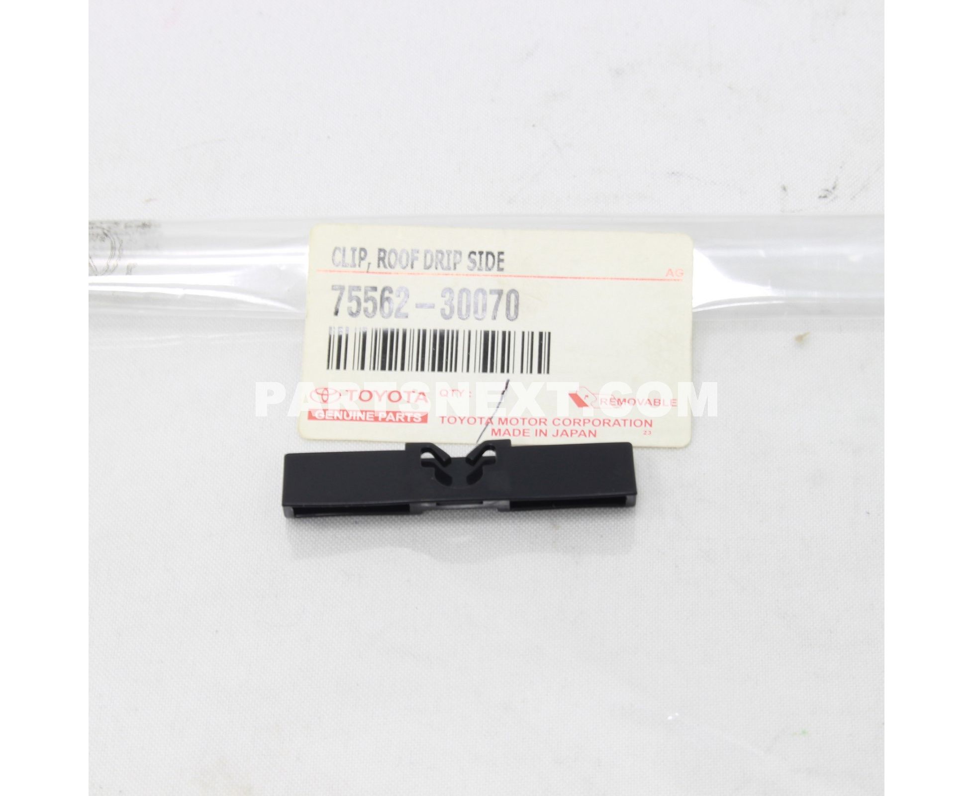 Toyota :: 75562-30070 CLIP, ROOF DRIP SIDE FINISH MOULDING, NO.2