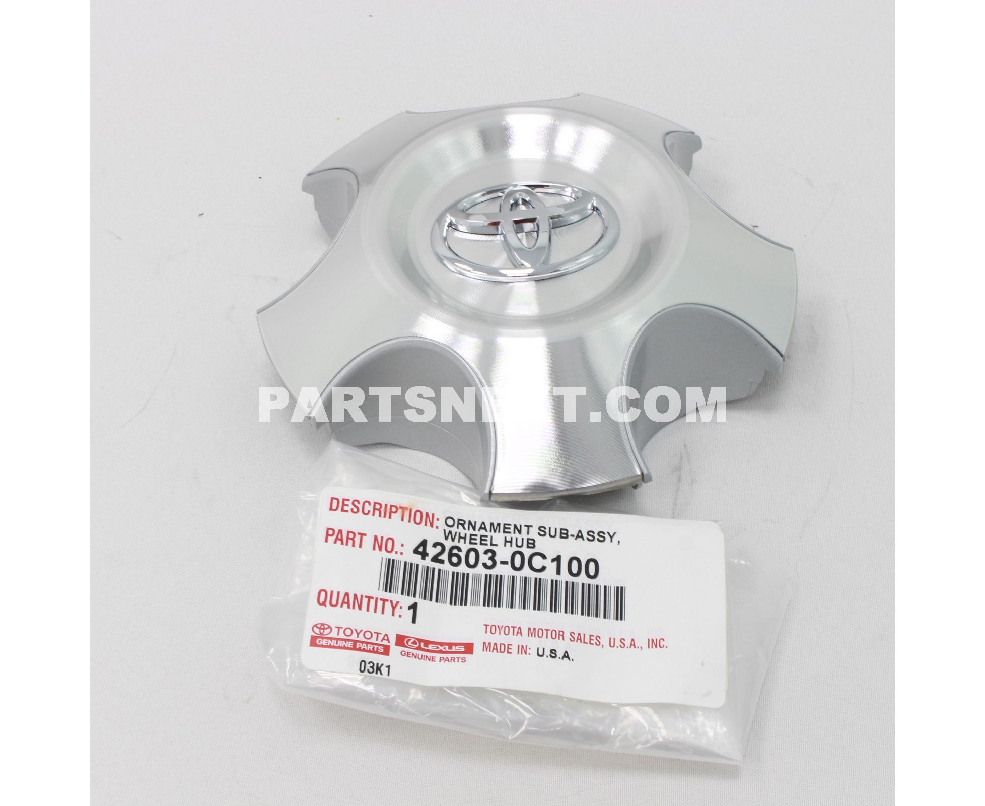 Toyota :: 42603-0C100 ORNAMENT SUB-ASSY, WHEEL HUB