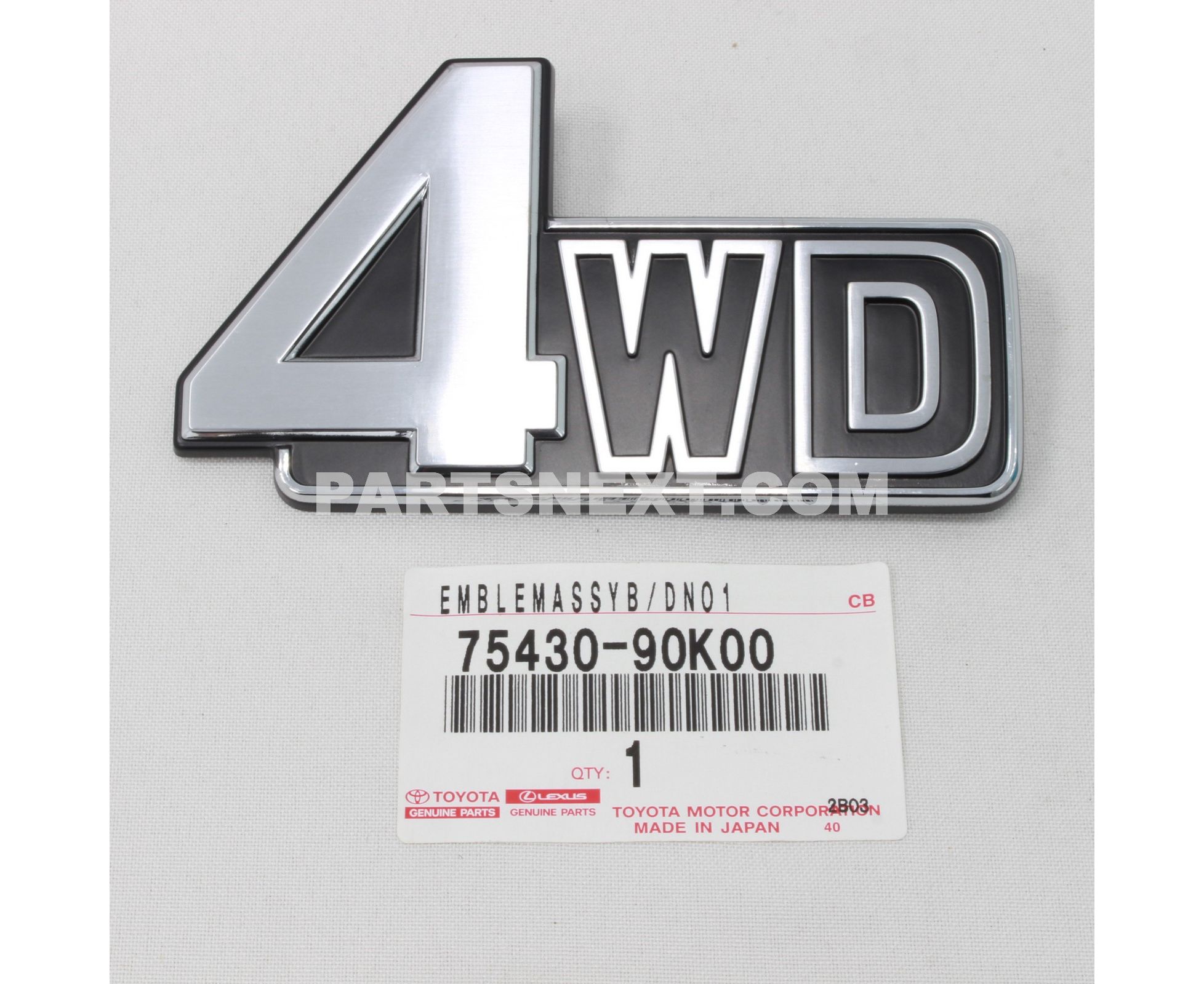 Toyota :: 75430-90K00 EMBLEM ASSY, BACK DOOR, NO.1