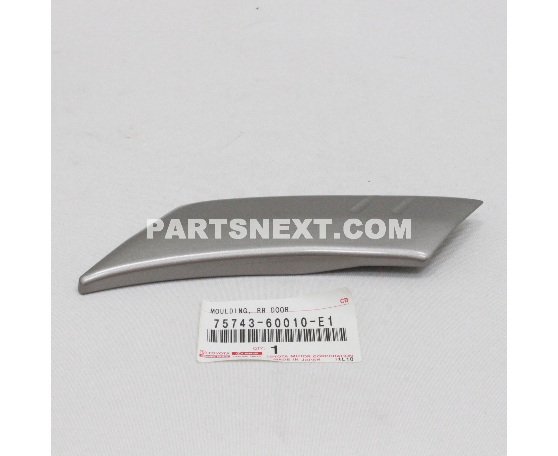 Toyota :: 75743-60010-E1 MOULDING, REAR DOOR, OUTSIDE UPPER REAR RH