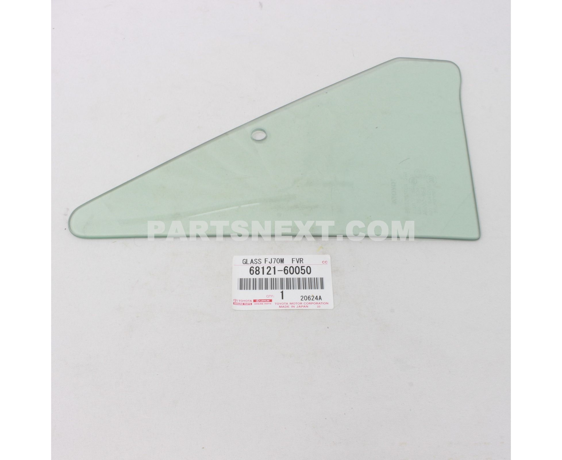 Toyota :: 68121-60050 GLASS, VENT WINDOW, RH
