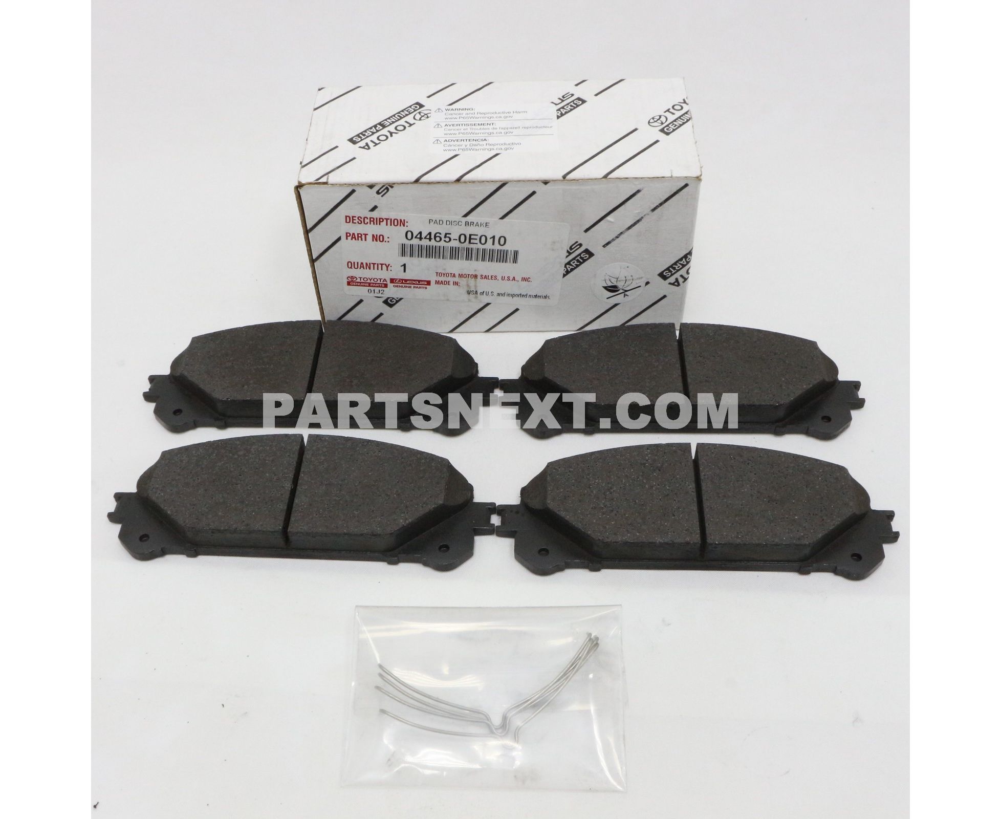 Toyota :: 04465-0E010 PAD KIT, DISC BRAKE, FRONT