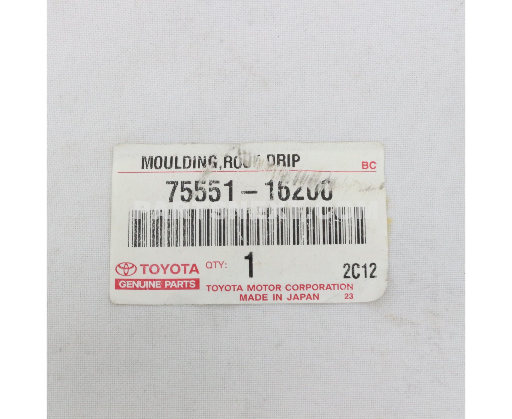 Toyota :: 75551-16200 MOULDING, ROOF DRIP SIDE FINISH, RH
