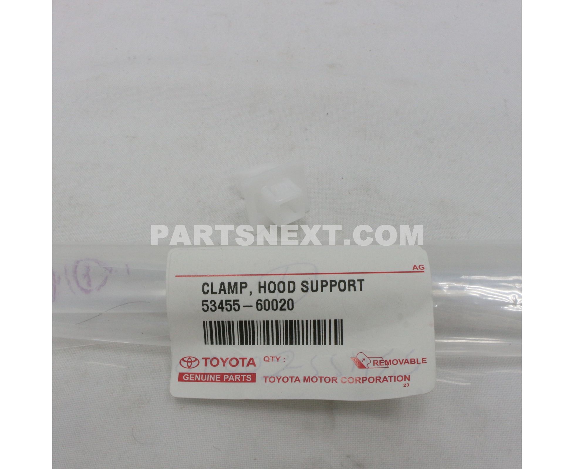 Toyota :: 53455-60020 CLAMP, HOOD SUPPORT ROD