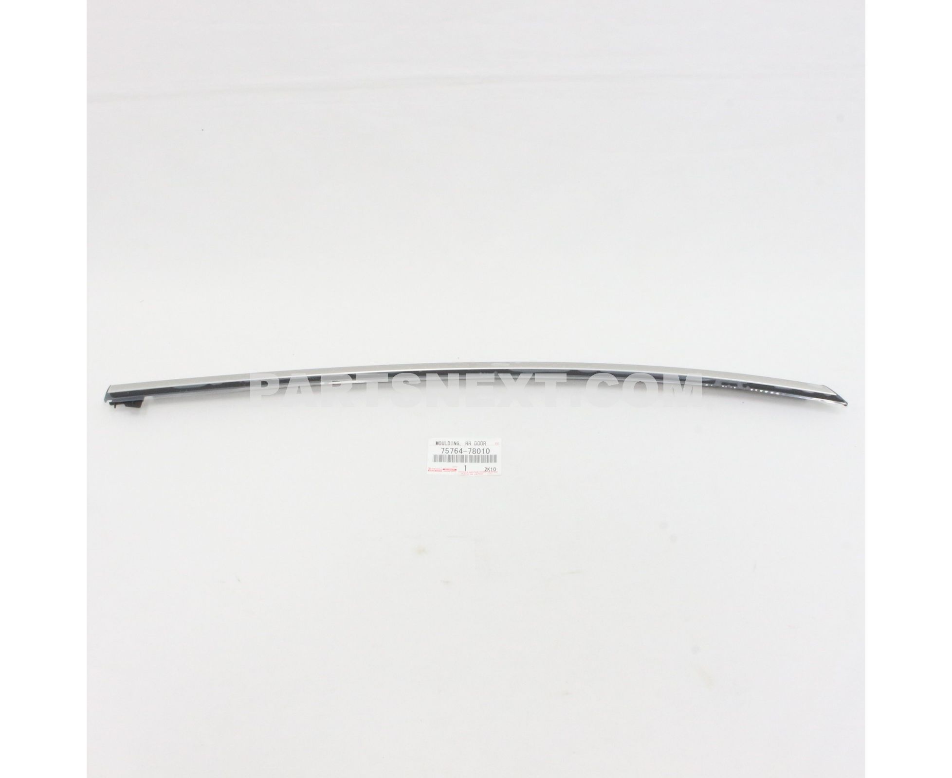 Toyota :: 75764-78010 MOULDING, REAR DOOR WINDOW FRAME, UPPER LH