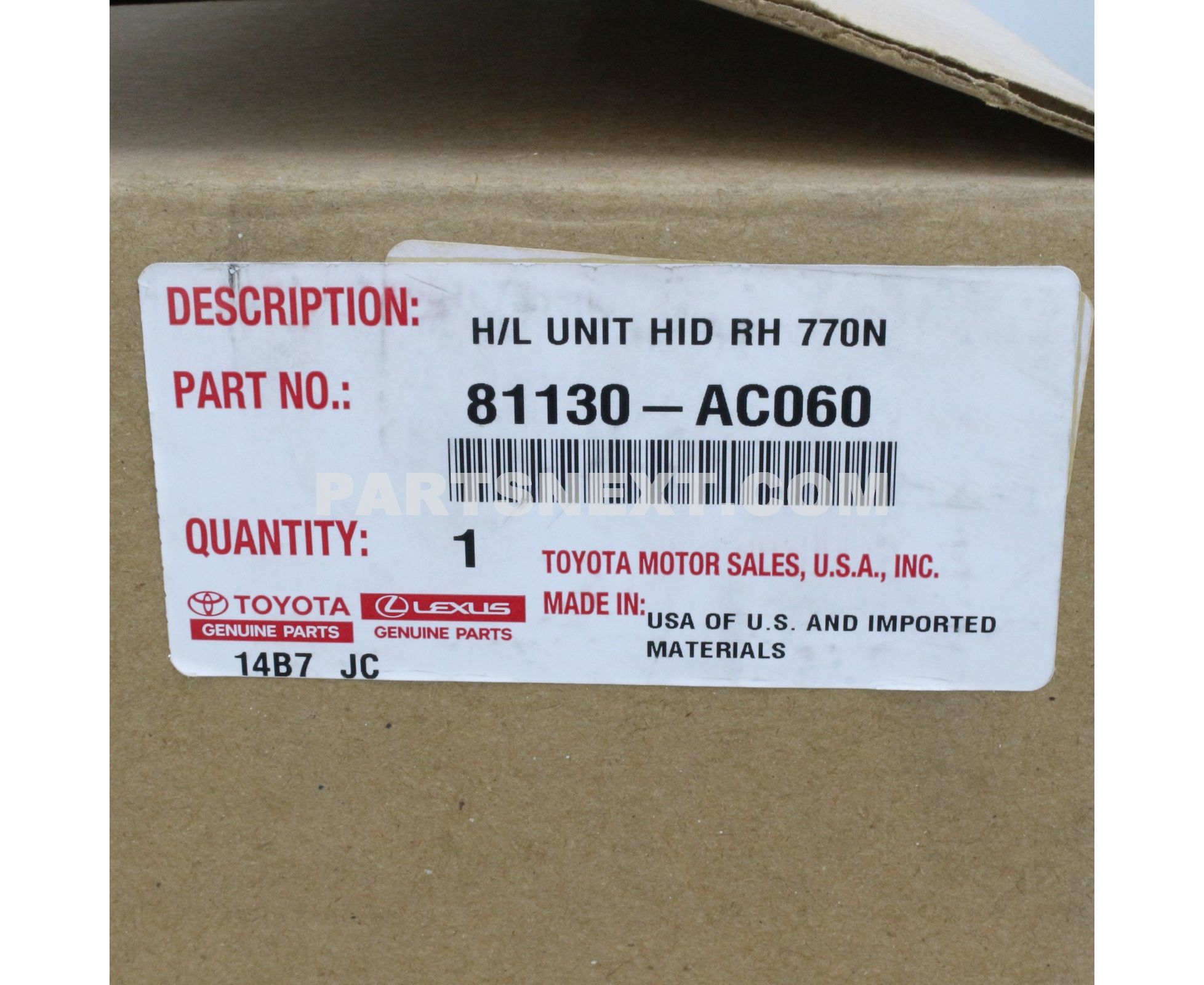Toyota :: 81130-AC060 UNIT ASSY, HEADLAMP, RH