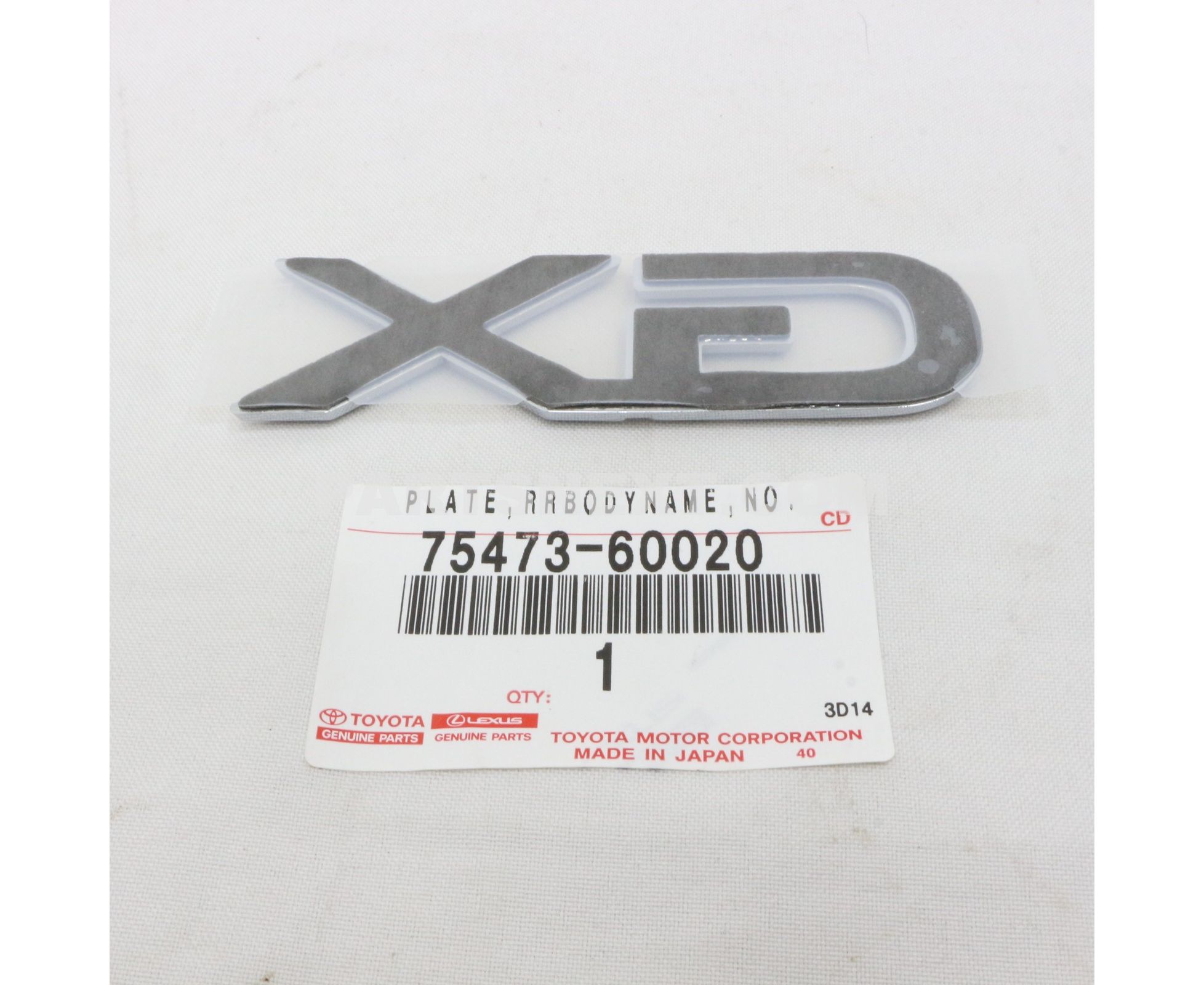 Toyota :: 75473-60020 PLATE, BACK DOOR NAME, NO.2