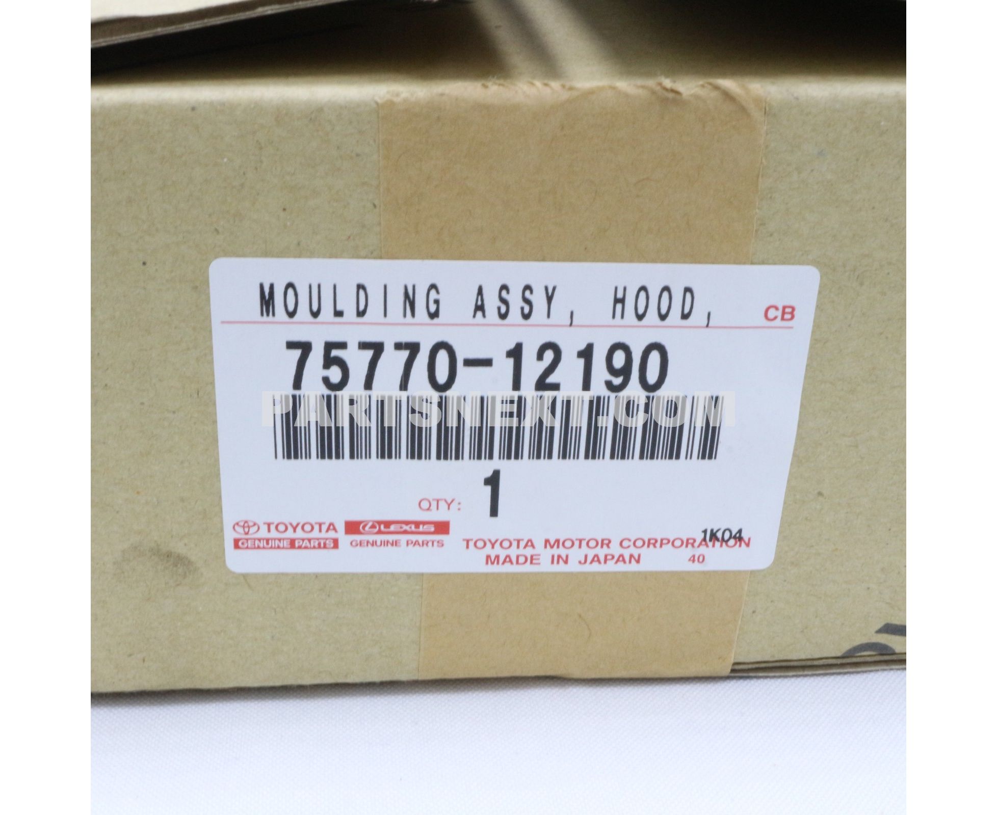 Toyota :: 75770-12190 MOULDING ASSY, HOOD, FRONT
