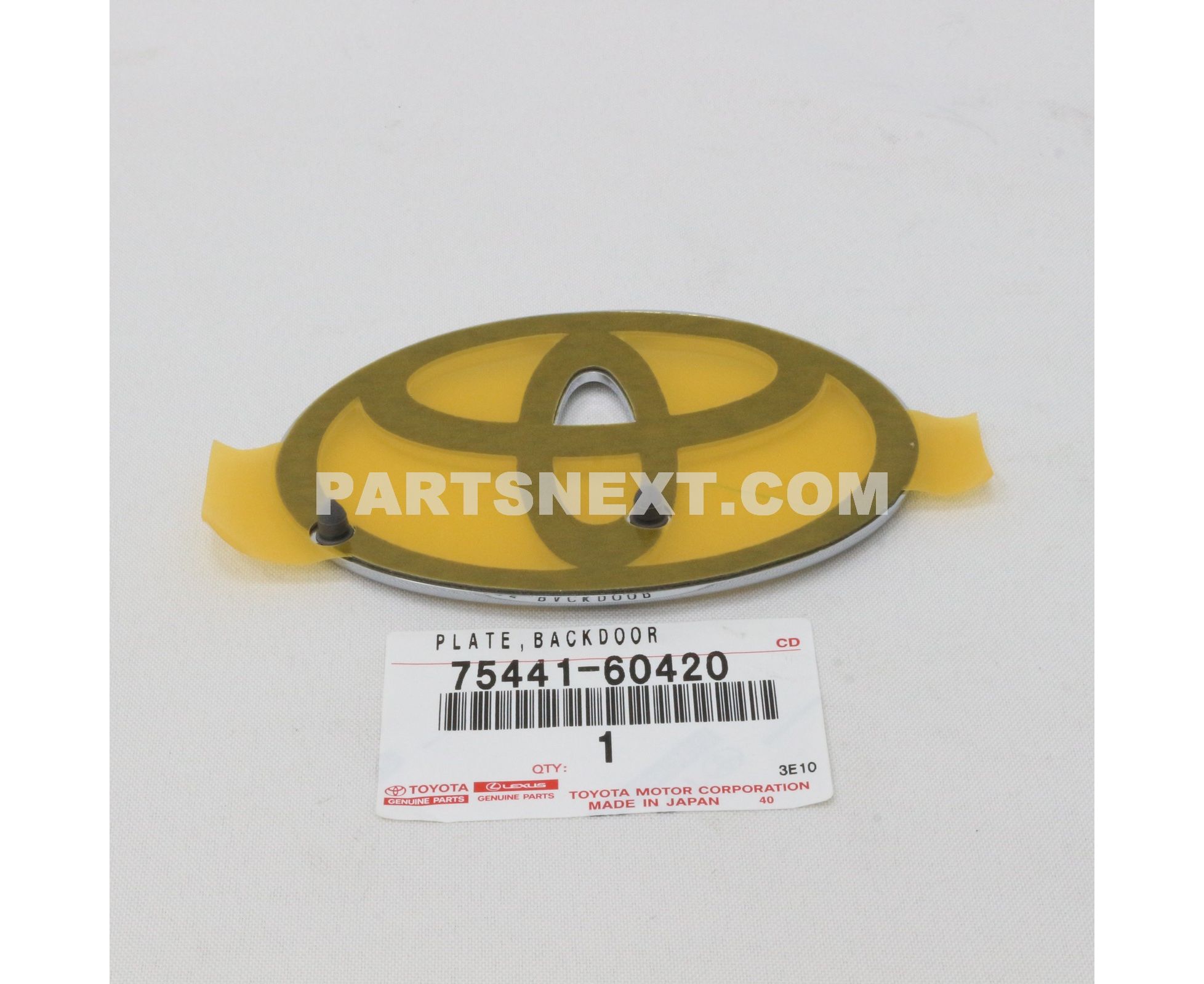 Toyota :: 75441-60420 PLATE, BACK DOOR NAME, NO.1