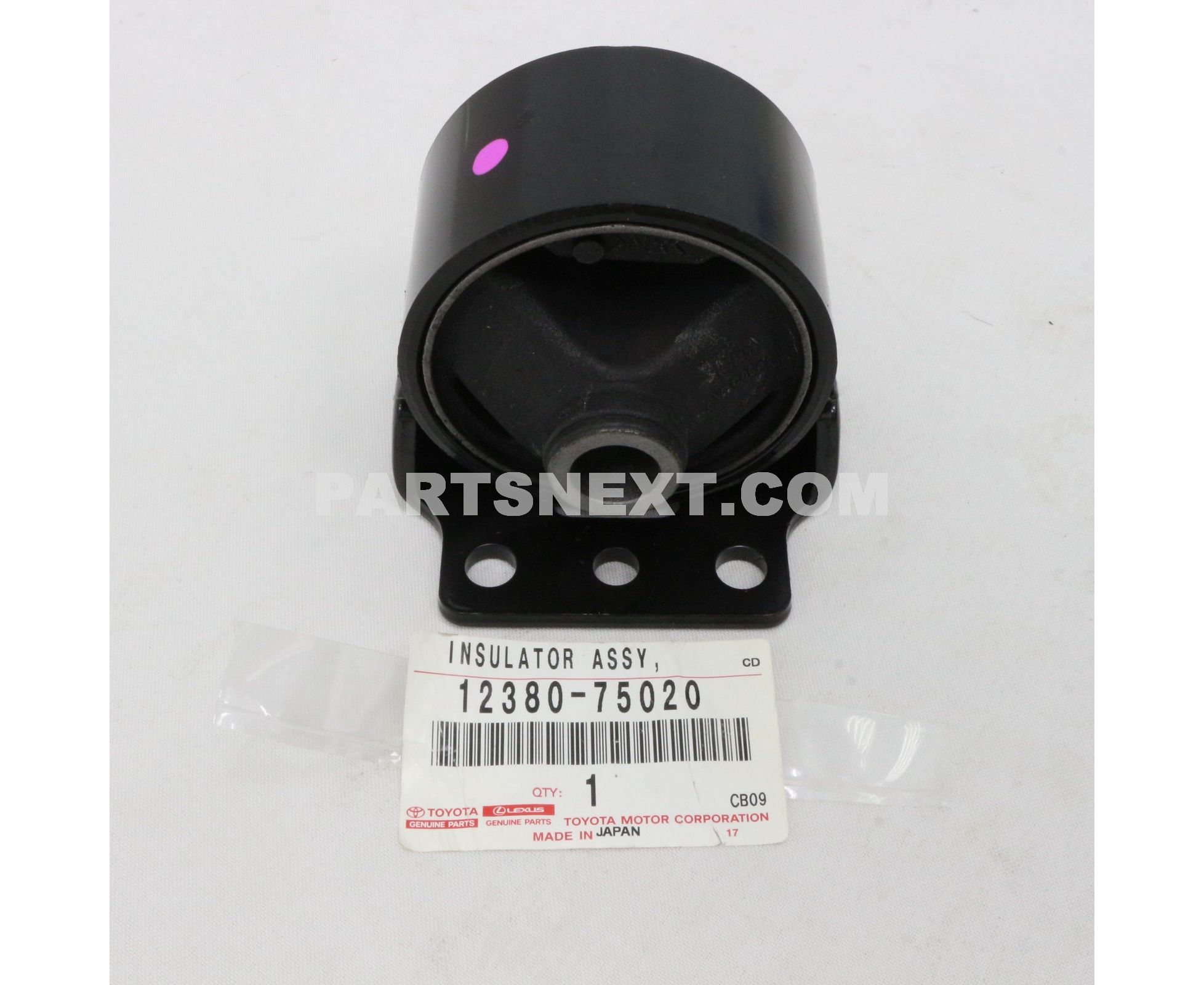 Toyota :: 12380-75020 INSULATOR ASSY, ENGINE MOUNTING, REAR