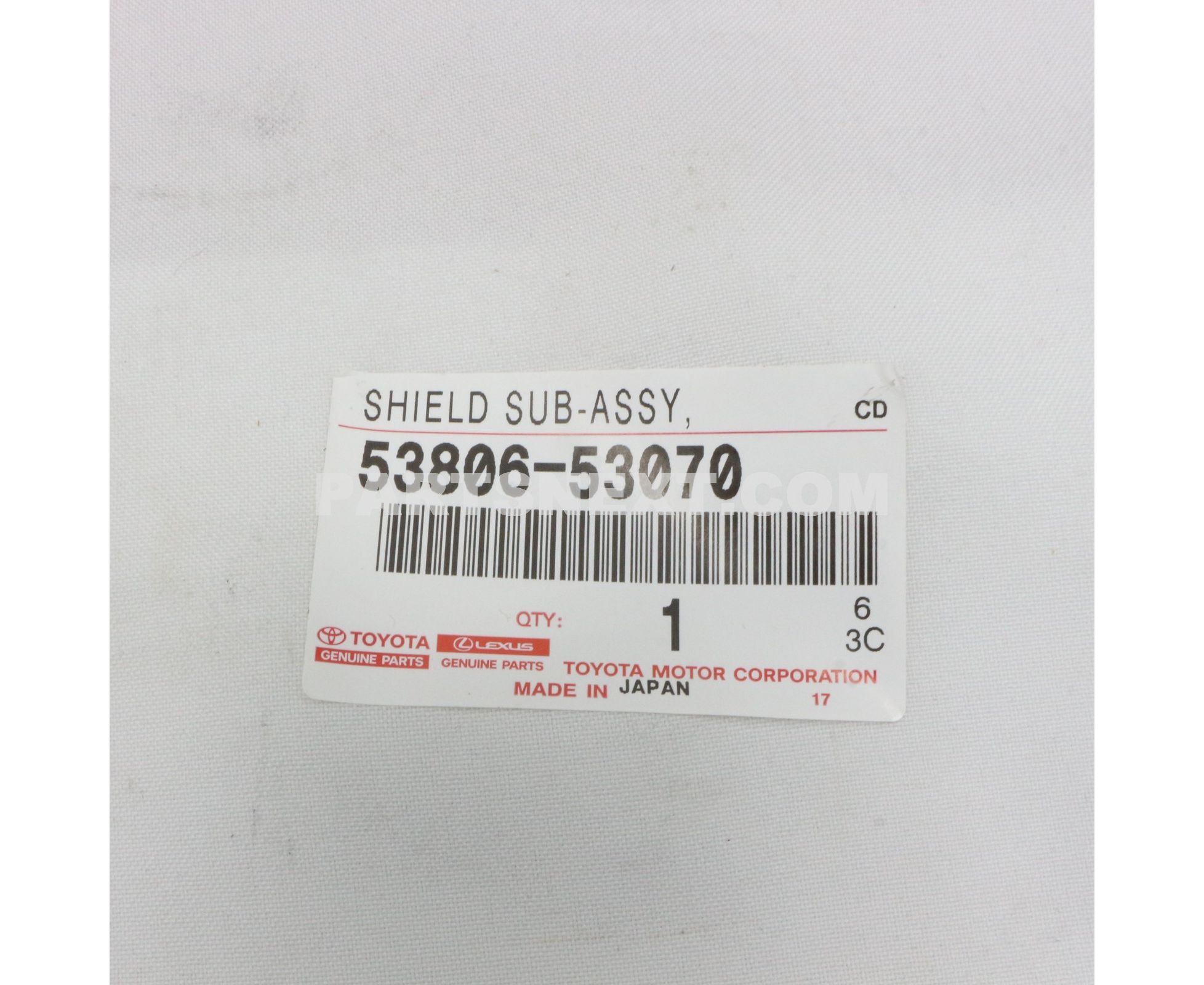 Toyota :: 53806-53070 LINER, FRONT FENDER, LH