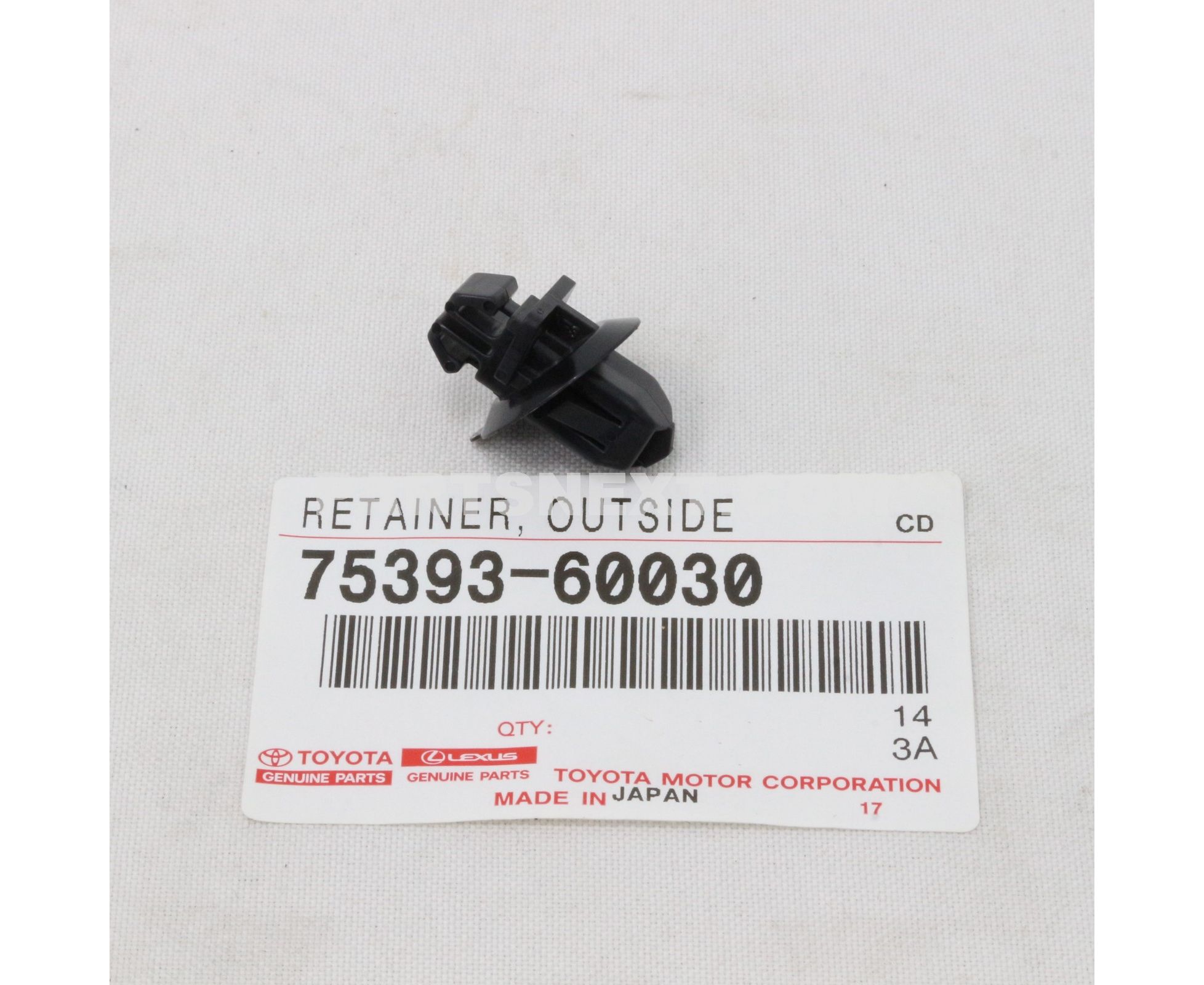 Toyota :: 75393-60030 RETAINER, OUTSIDE