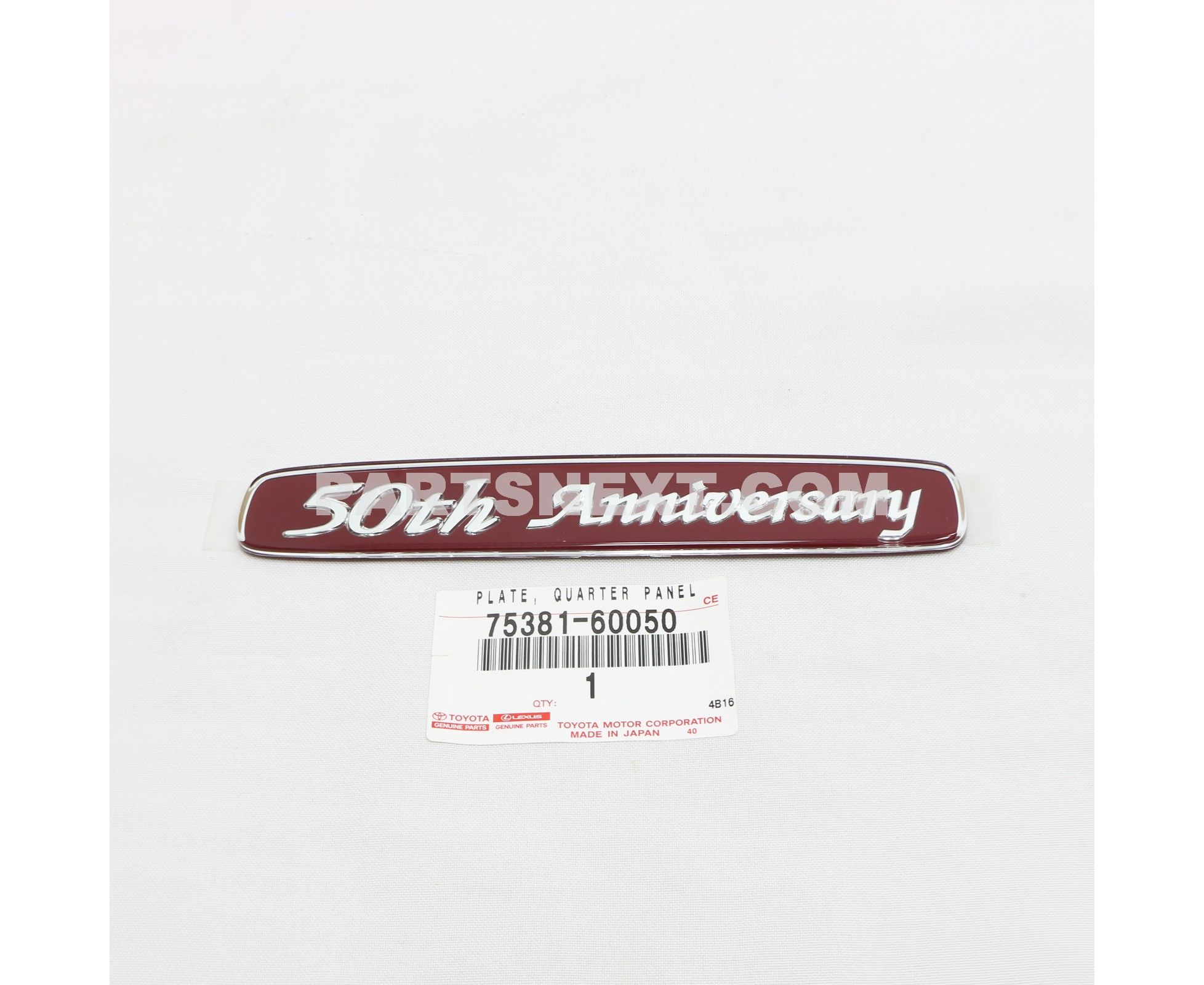 Toyota :: 75381-60050 PLATE, QUARTER PANEL