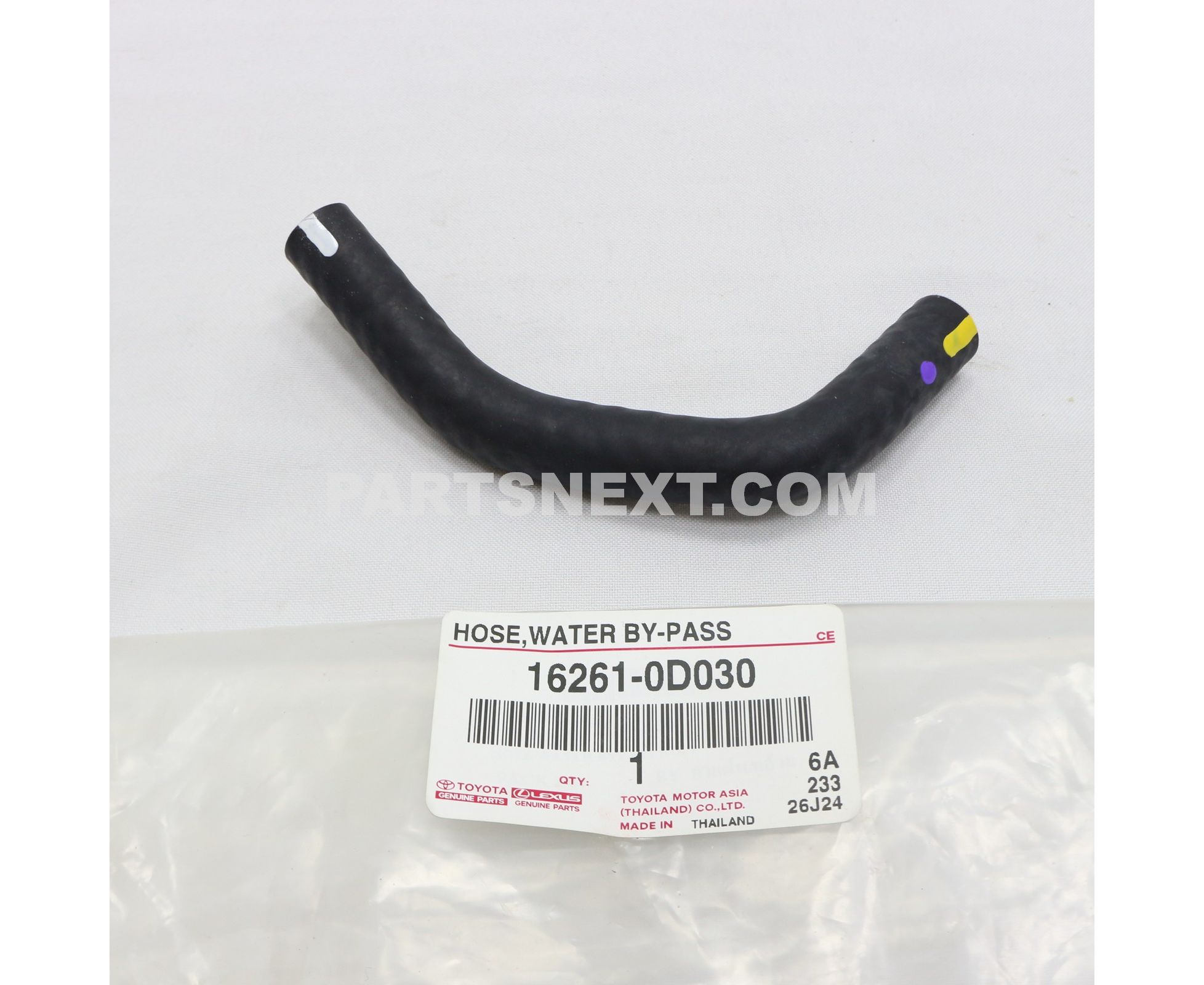 Toyota :: 16261-0D030 HOSE, WATER BY-PASS