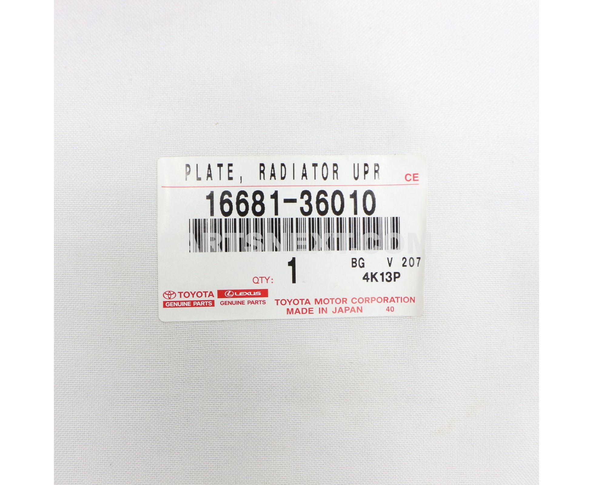 Toyota :: 16681-36010 PLATE, RADIATOR UPPER AIR GUIDE