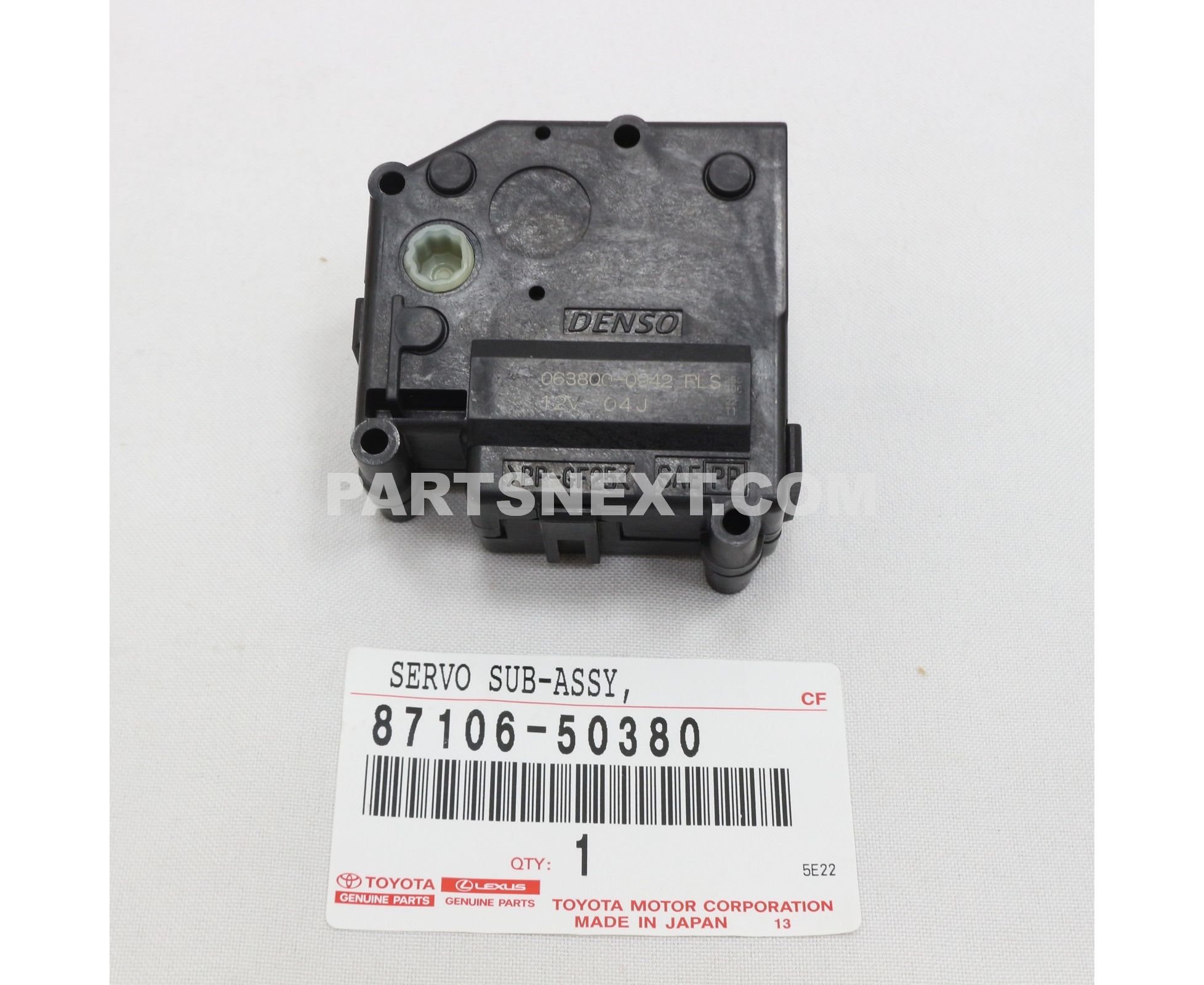 Toyota :: 87106-50380 DAMPER SERVO SUB-ASSY, AIR CONDITIONER RADIATOR, NO.2